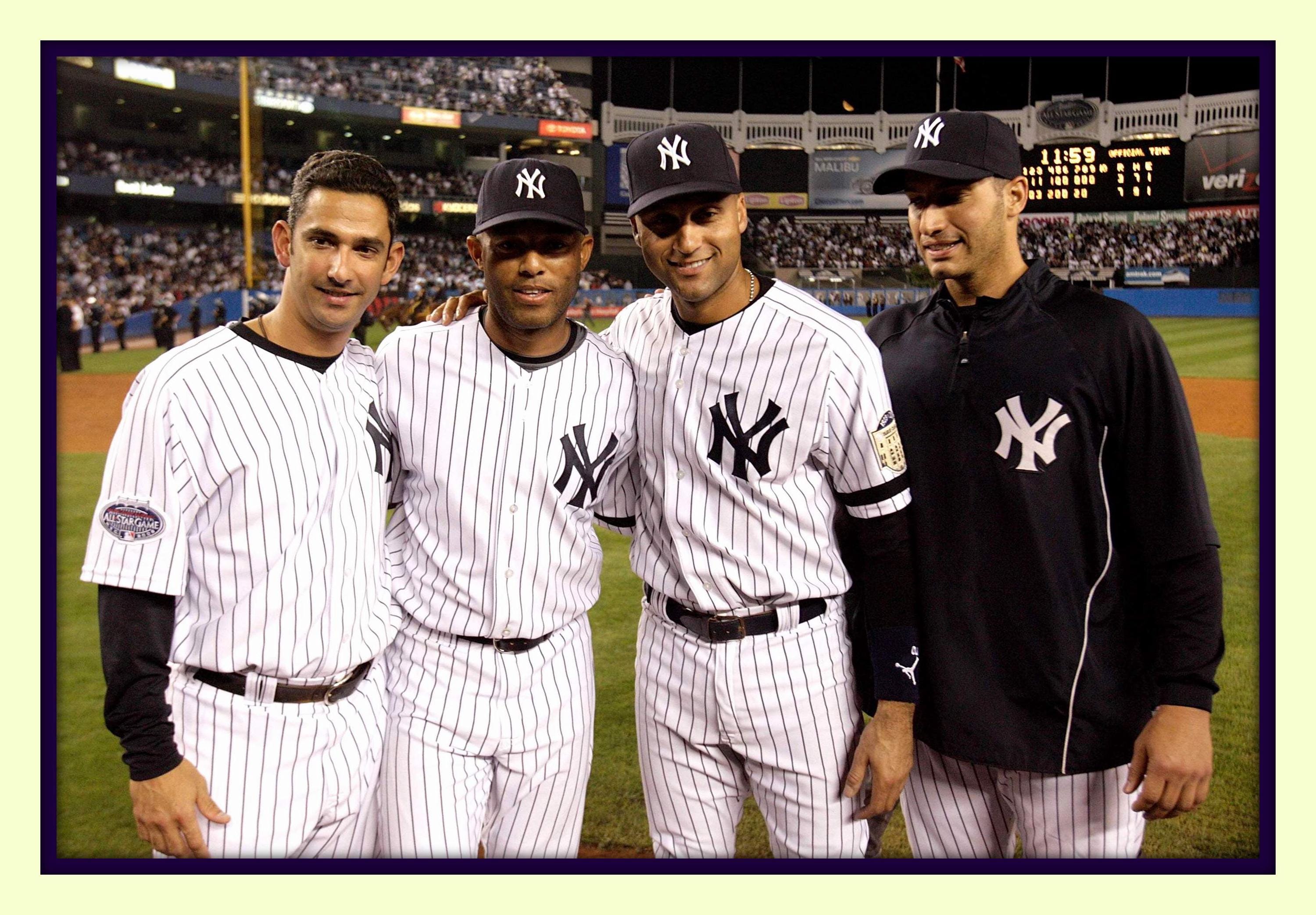 Core 4 at Yankee Stadium 11x14 Double Matted Panoramic 8x12 Photo Print Jeter Rivera Posada ...