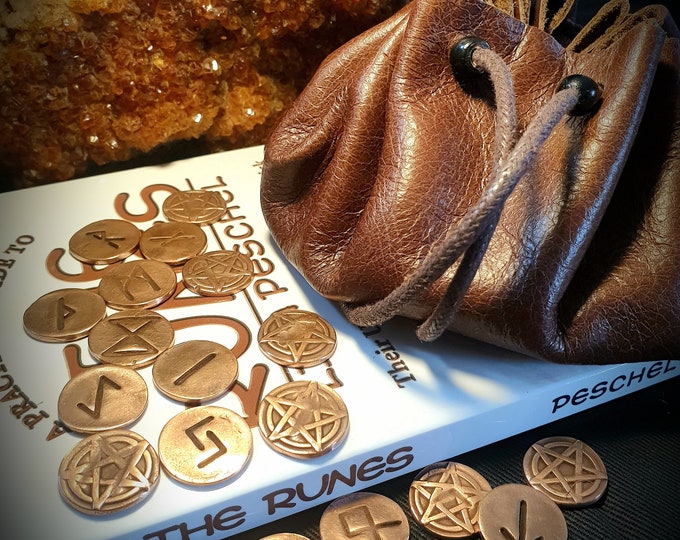 Artisan Copper Rune Set, Handmade Rune Set, Divination Runes, Norse ...