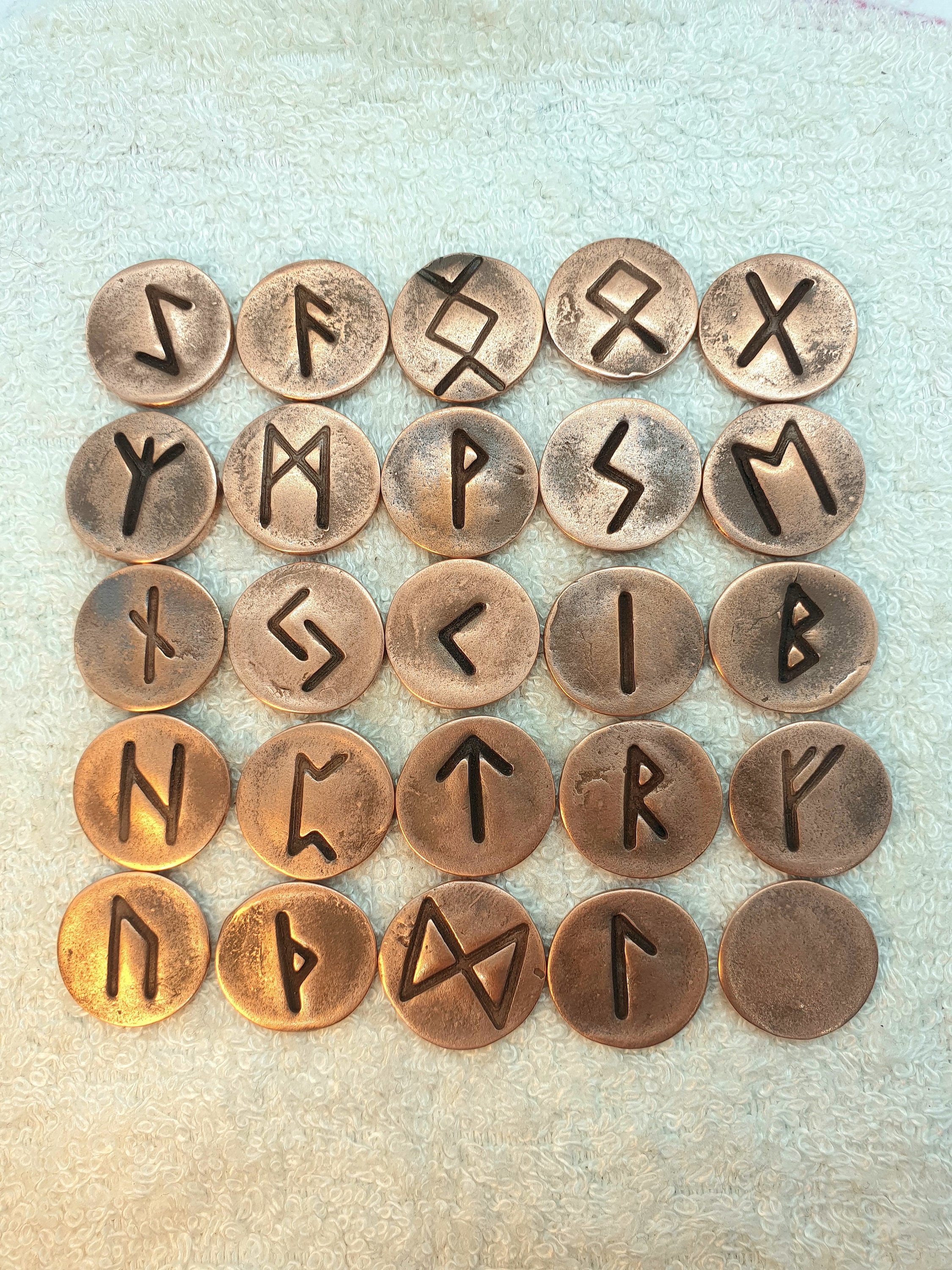 Artisan Copper Rune Set, Handmade Rune Set, Divination Runes, Norse ...