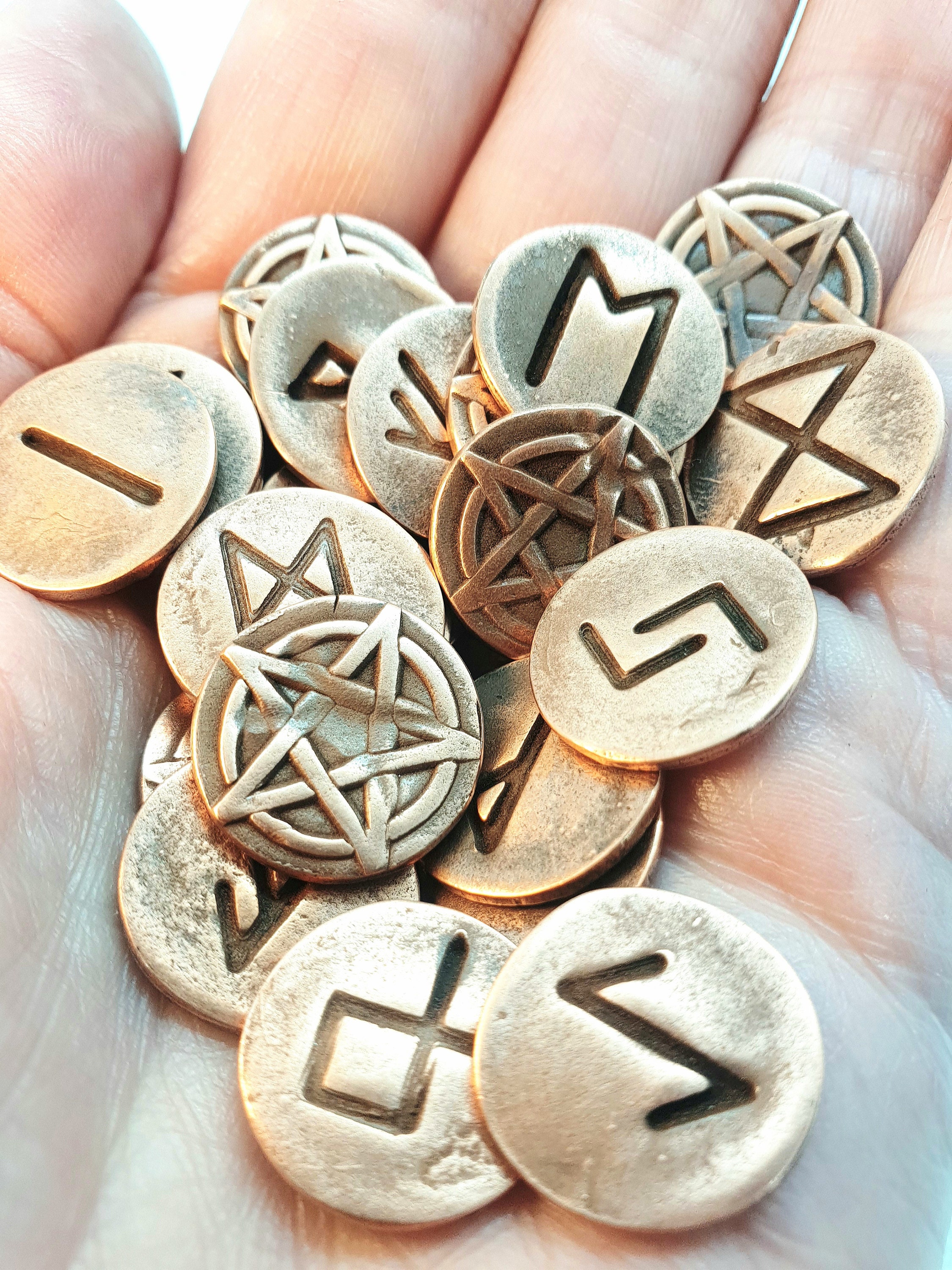 Artisan Copper Rune Set, Handmade Rune Set, Divination Runes, Norse ...