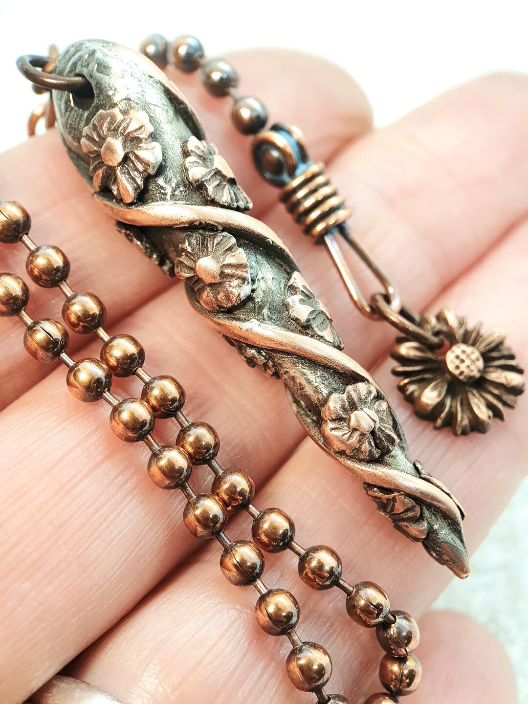 Handforged Copper Silver Pendulum, Psychic Communication Aid, Unique ...