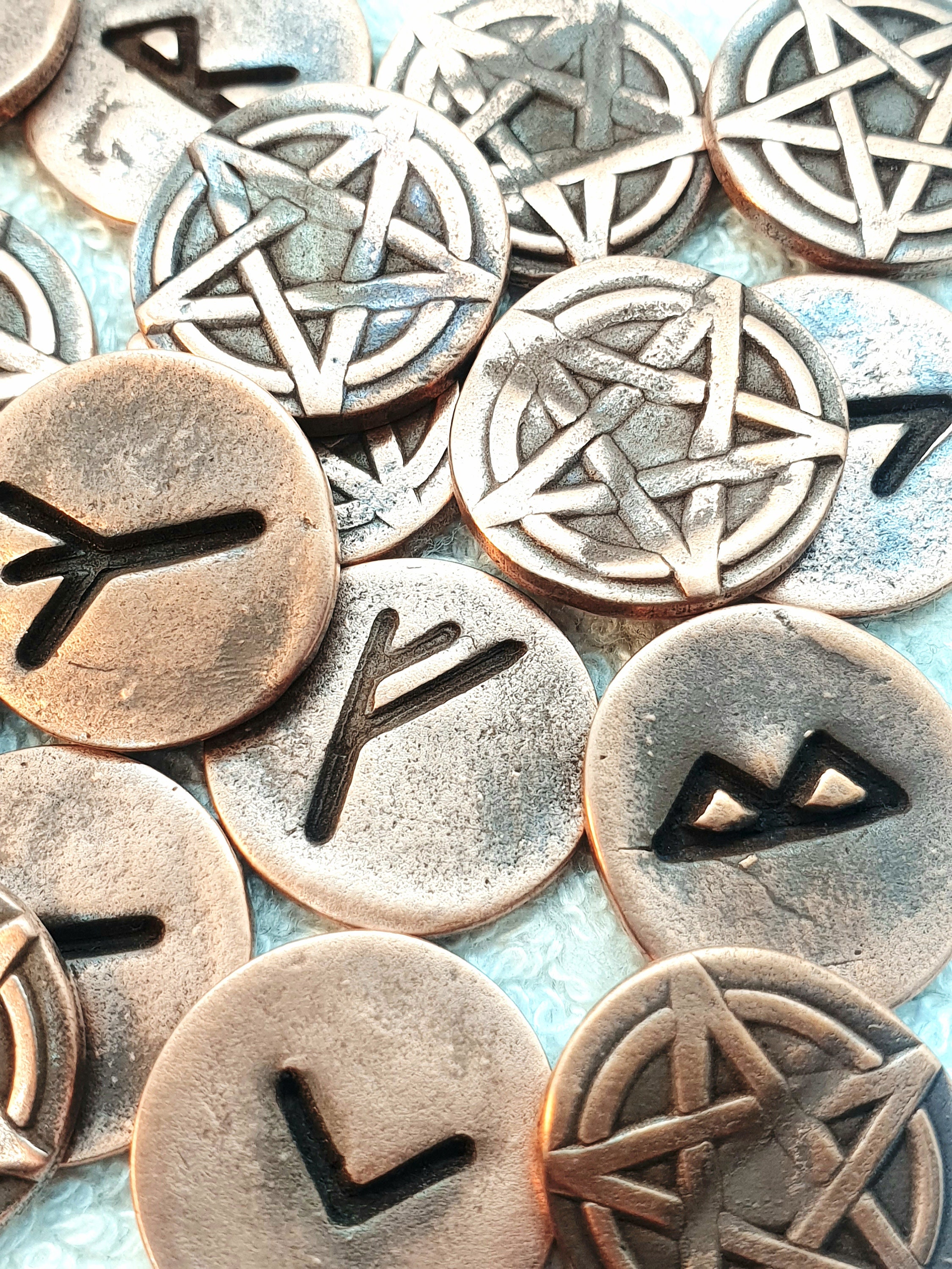Artisan Copper Rune Set, Handmade Rune Set, Divination Runes, Norse ...