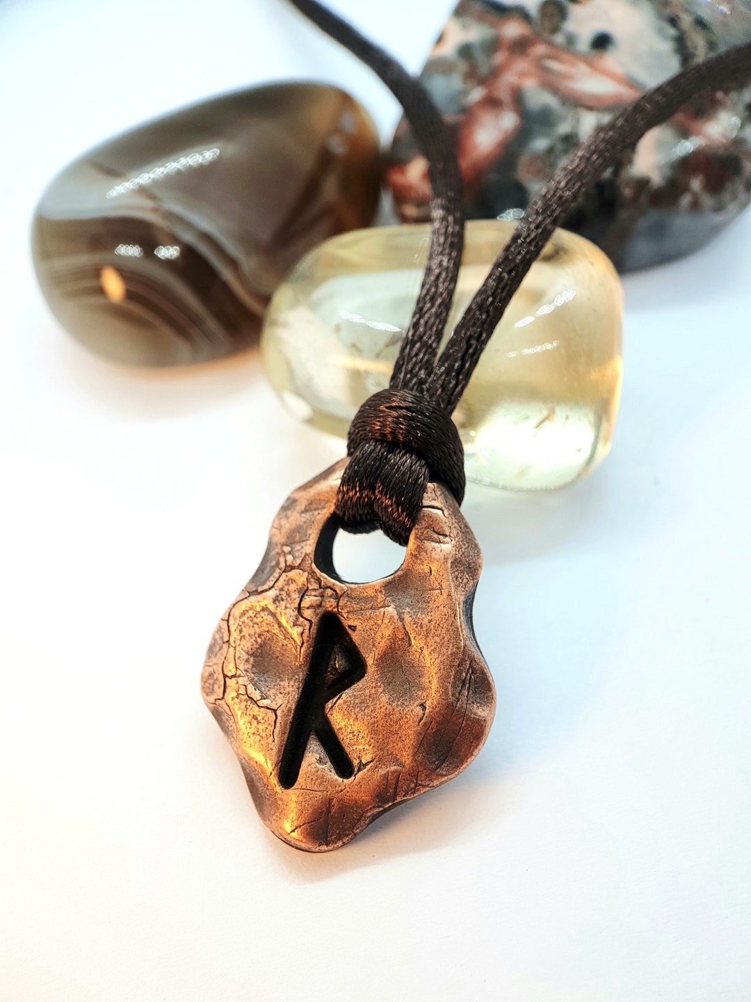 Raidho Rune Pendant, Copper Raidu Viking Rune Talisman, Raido ...