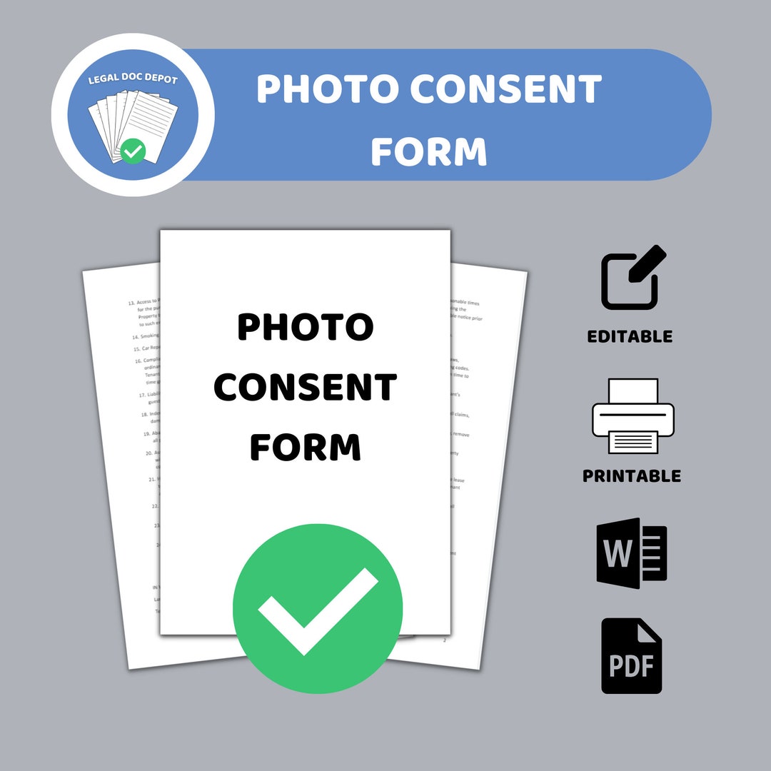 Photo Consent Form / PDF Form, Word Document / Professional Photo ...