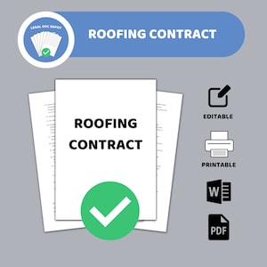 Roofing Contract Template / Residential Roofing / Roofing Agreement ...