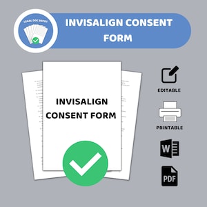 Invisalign Consent Form / PDF Form, Word Document / Consent Form for ...
