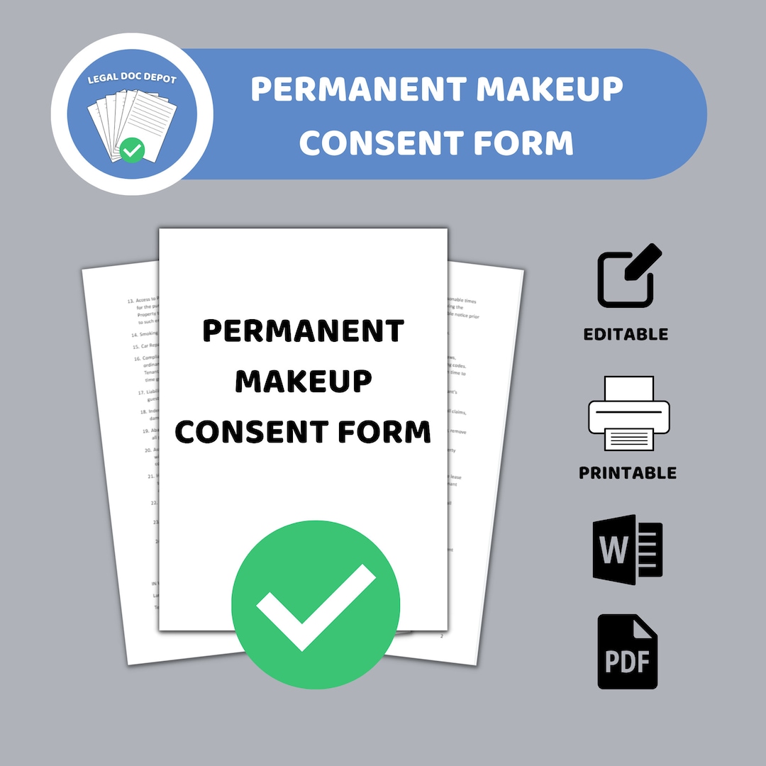 Permanent Makeup Consent Form / Health Care Documents / Beauty Center ...