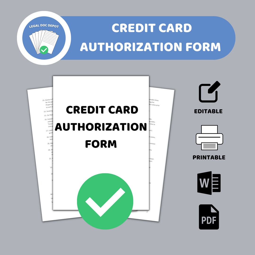 Credit Card Authorization Form / Easy Credit Card Authorization Form ...
