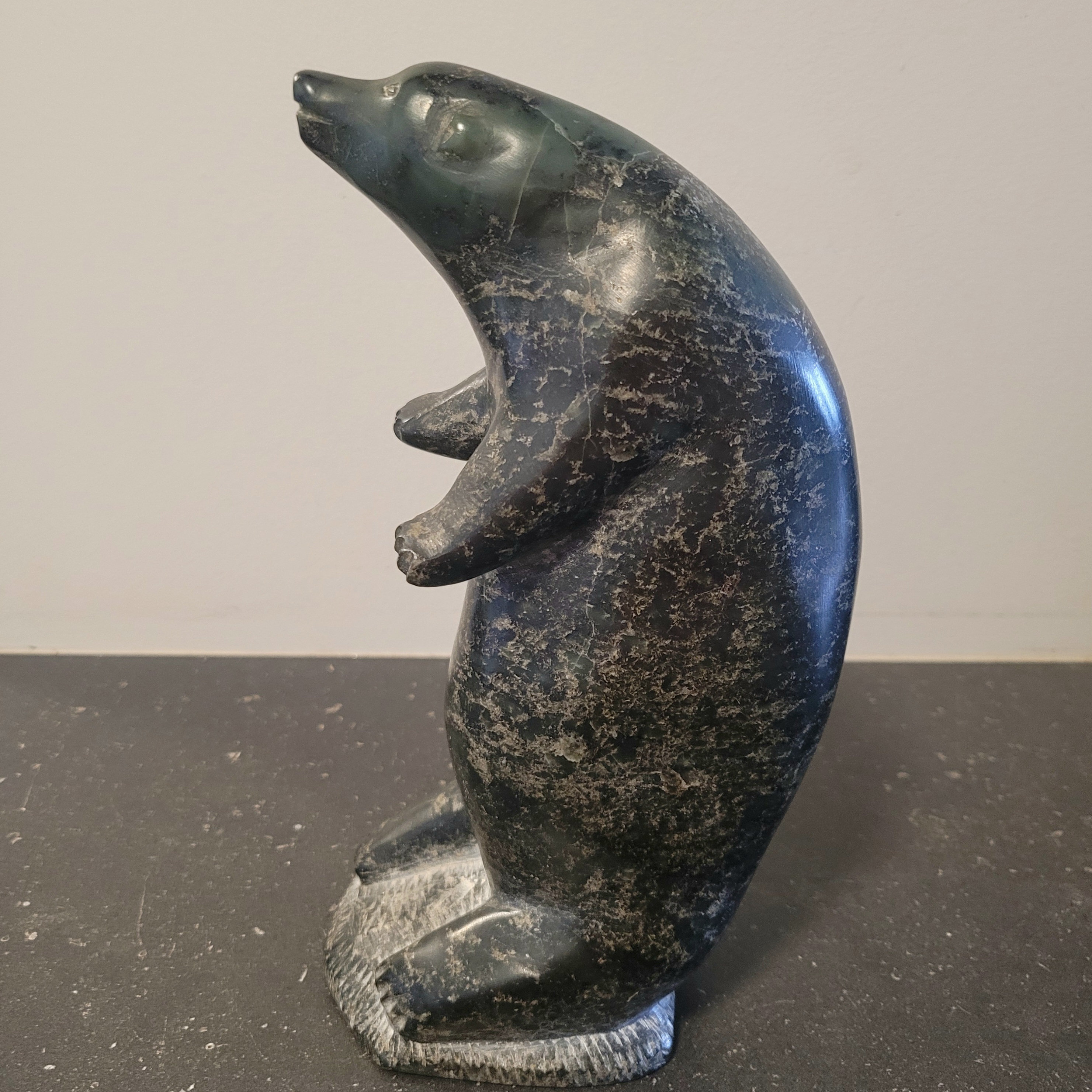 Beautiful Vintage Inuit Carved Soapstone Sculpture of a Standing Bear ...