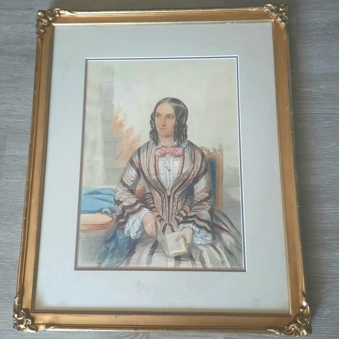 Beautiful Antique Watercolour on Paper Portrait Painting by Herbert ...