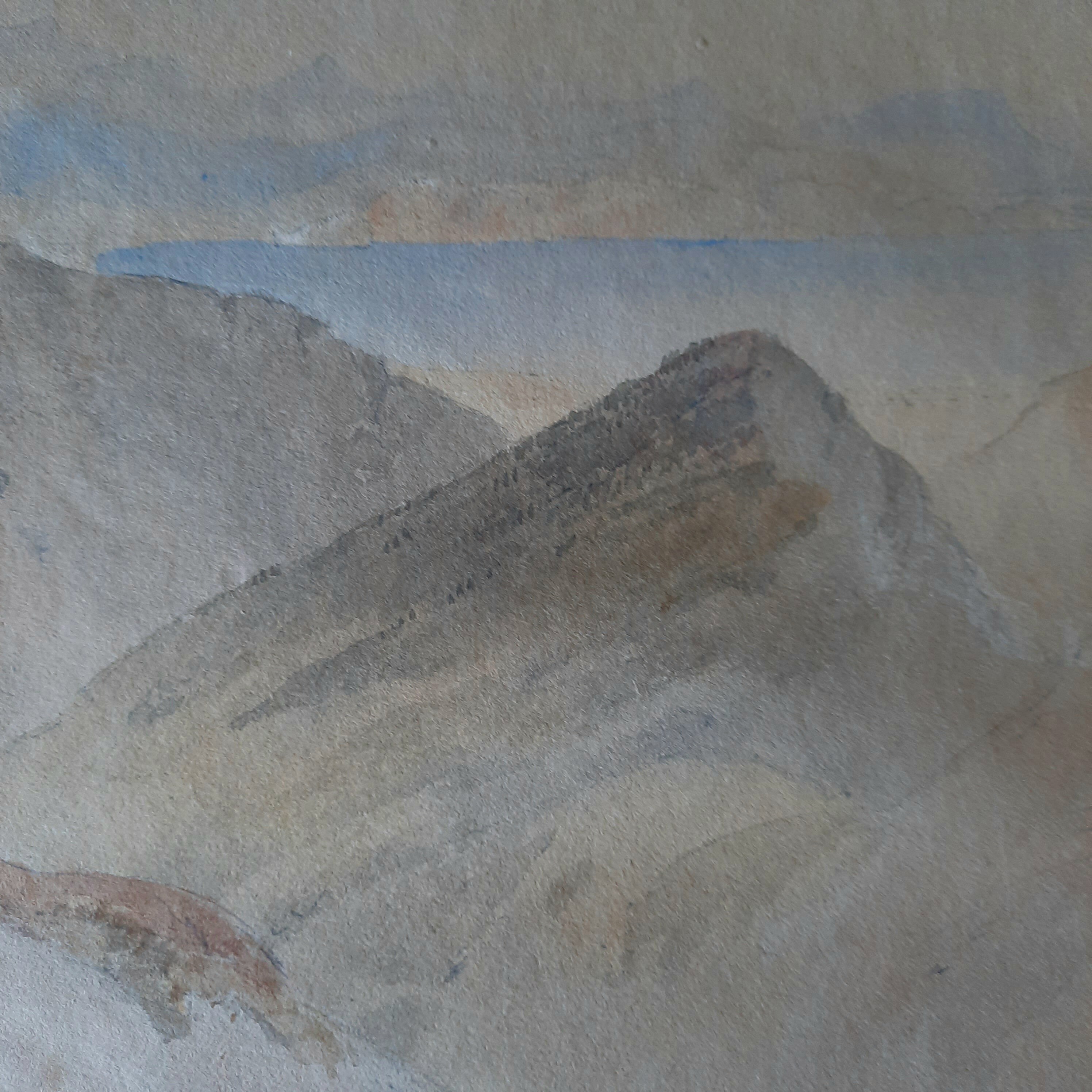 Beautiful Antique Watercolour Over Graphite Painting by Well Regarded ...