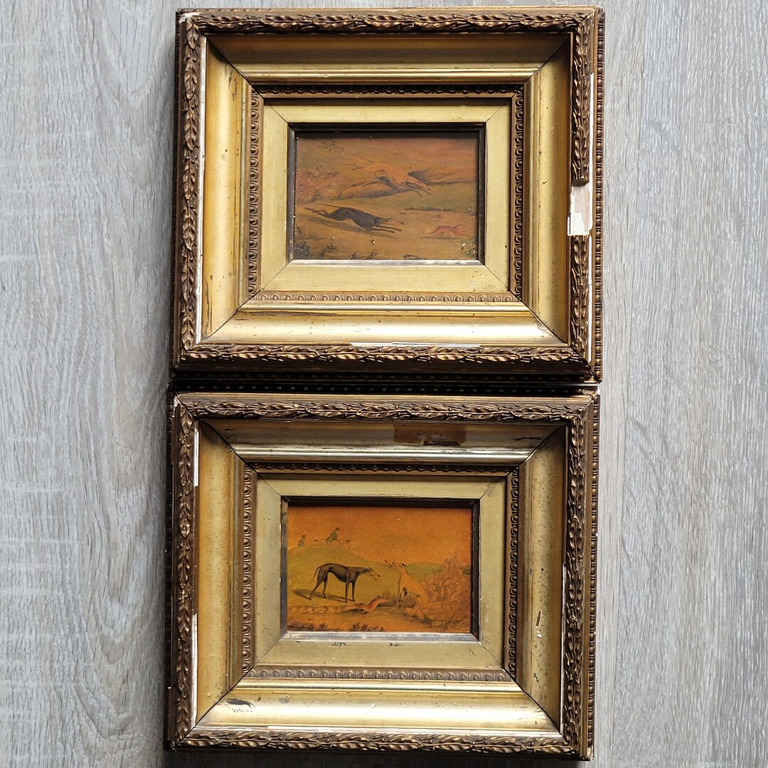 Two 2 Antique 19th Century Watercolour Over Graphite Miniature ...
