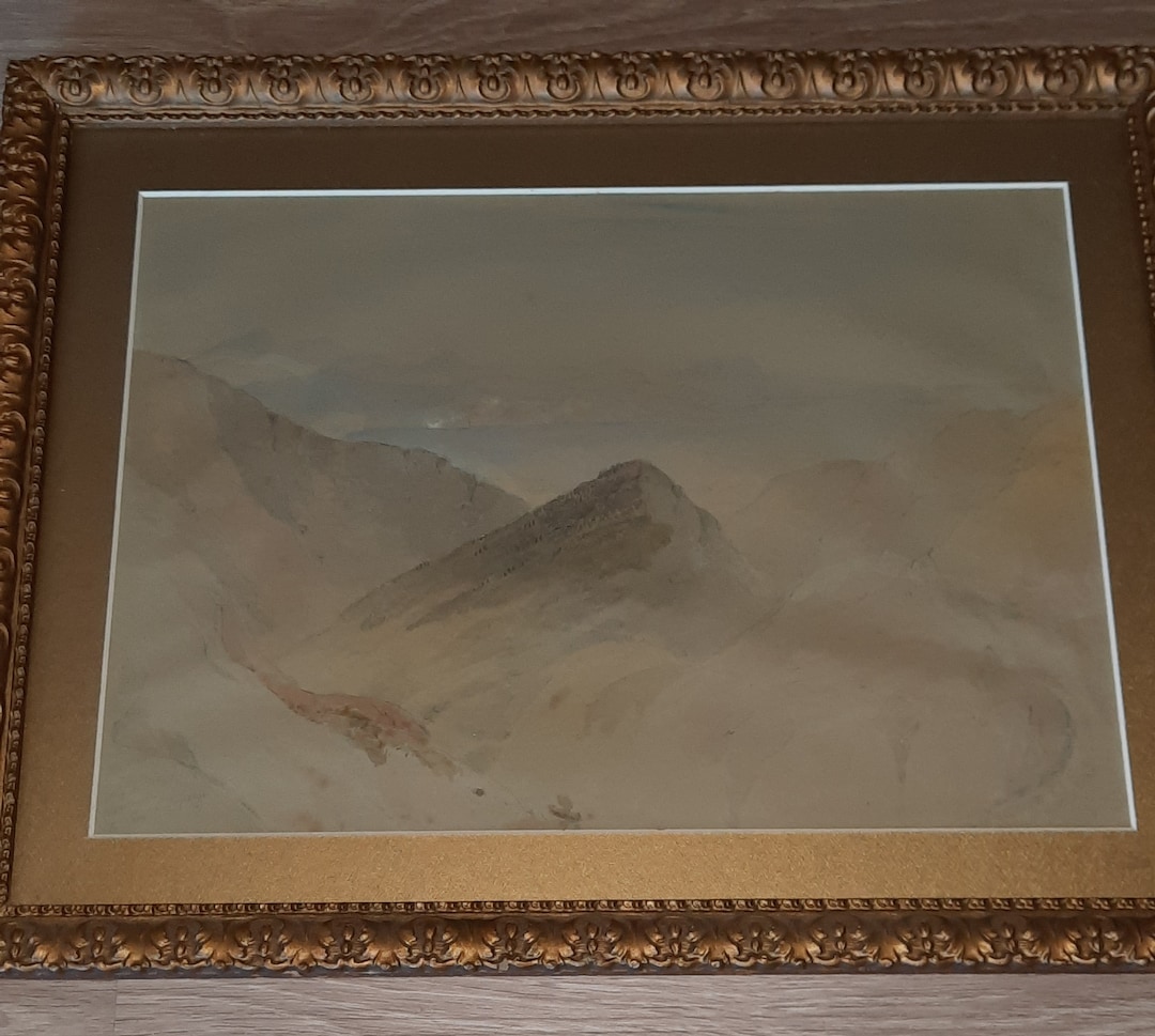 Beautiful Antique Watercolour Over Graphite Painting by Well Regarded ...