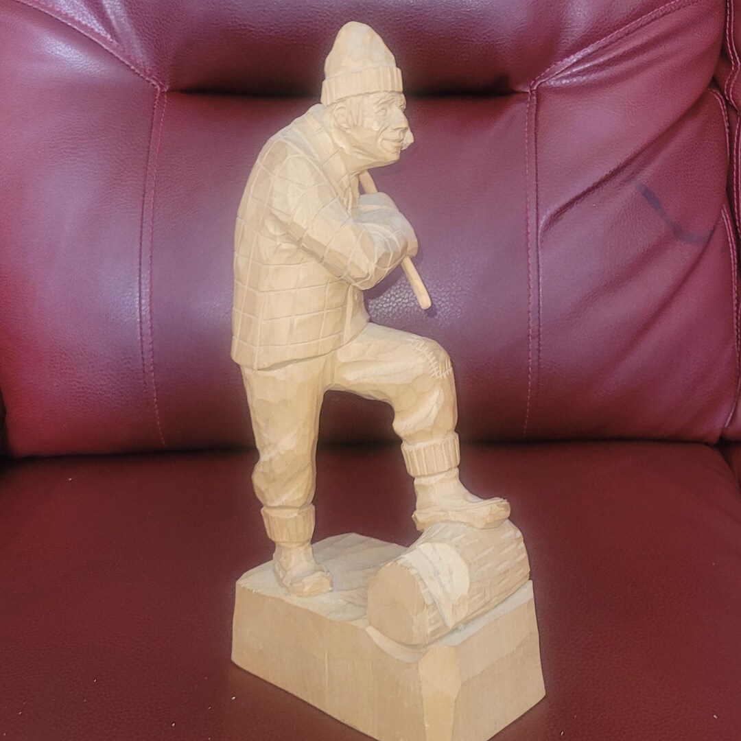 Nice Quebec Folk Art Carving 'lumberjack' by Renowned Canadian Artist ...