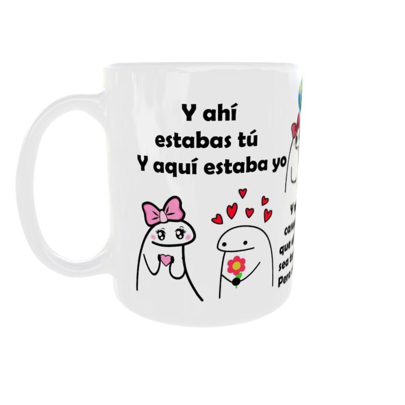 Taza con plato y cuchara - Etsy México