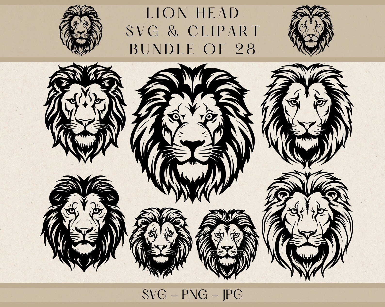 Lion Head SVG, Lion SVG, Lion Clipart, Lion Head Clipart, Lion Head Png ...