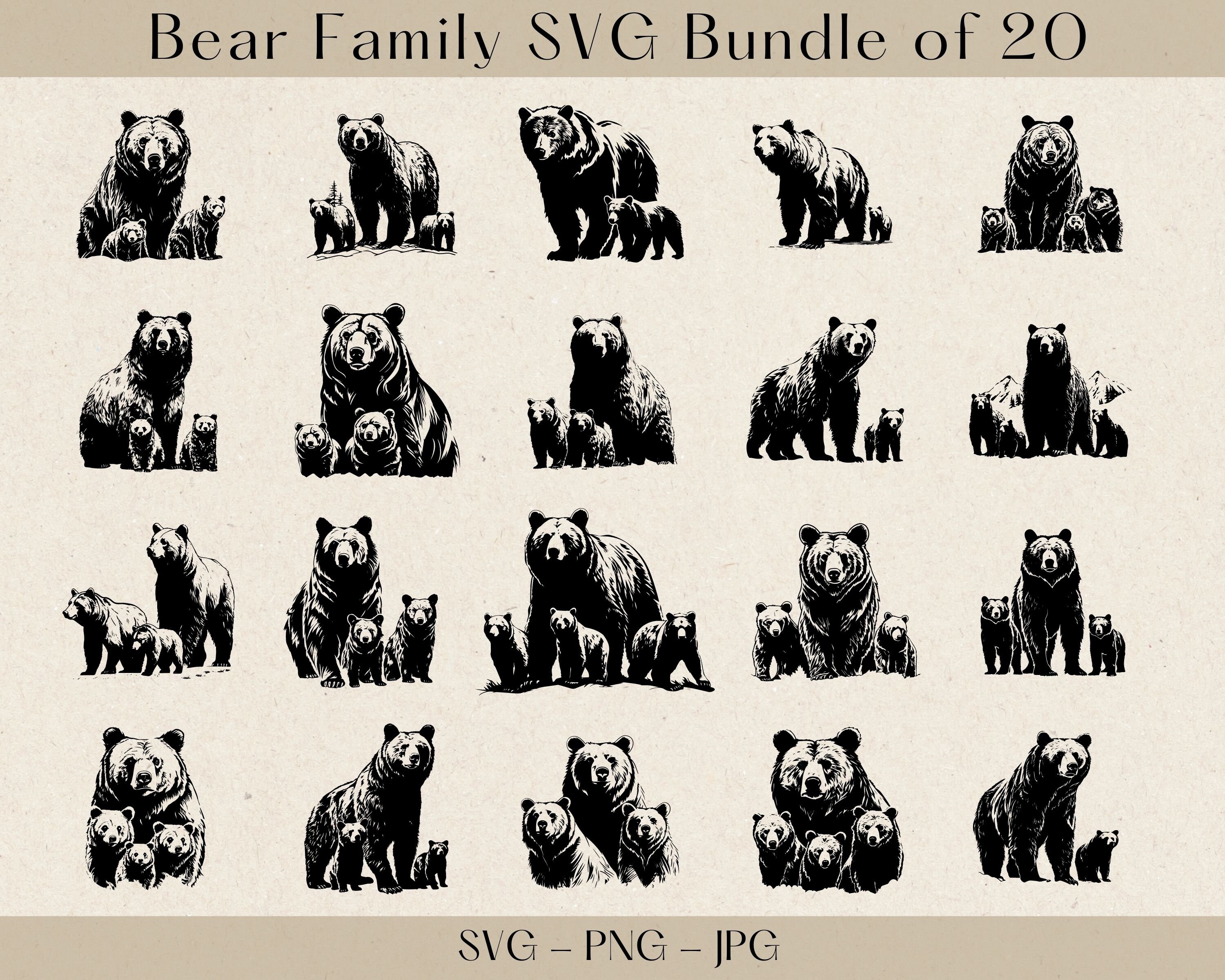 Bear Family SVG Bundle Bear Family SVG Bear Family Clipart - Etsy