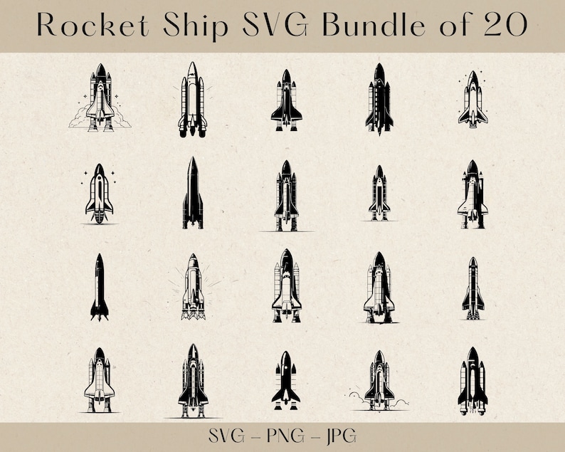 Rocket Ship SVG Bundle Rocket Ship SVG Rocket Svg Space - Etsy