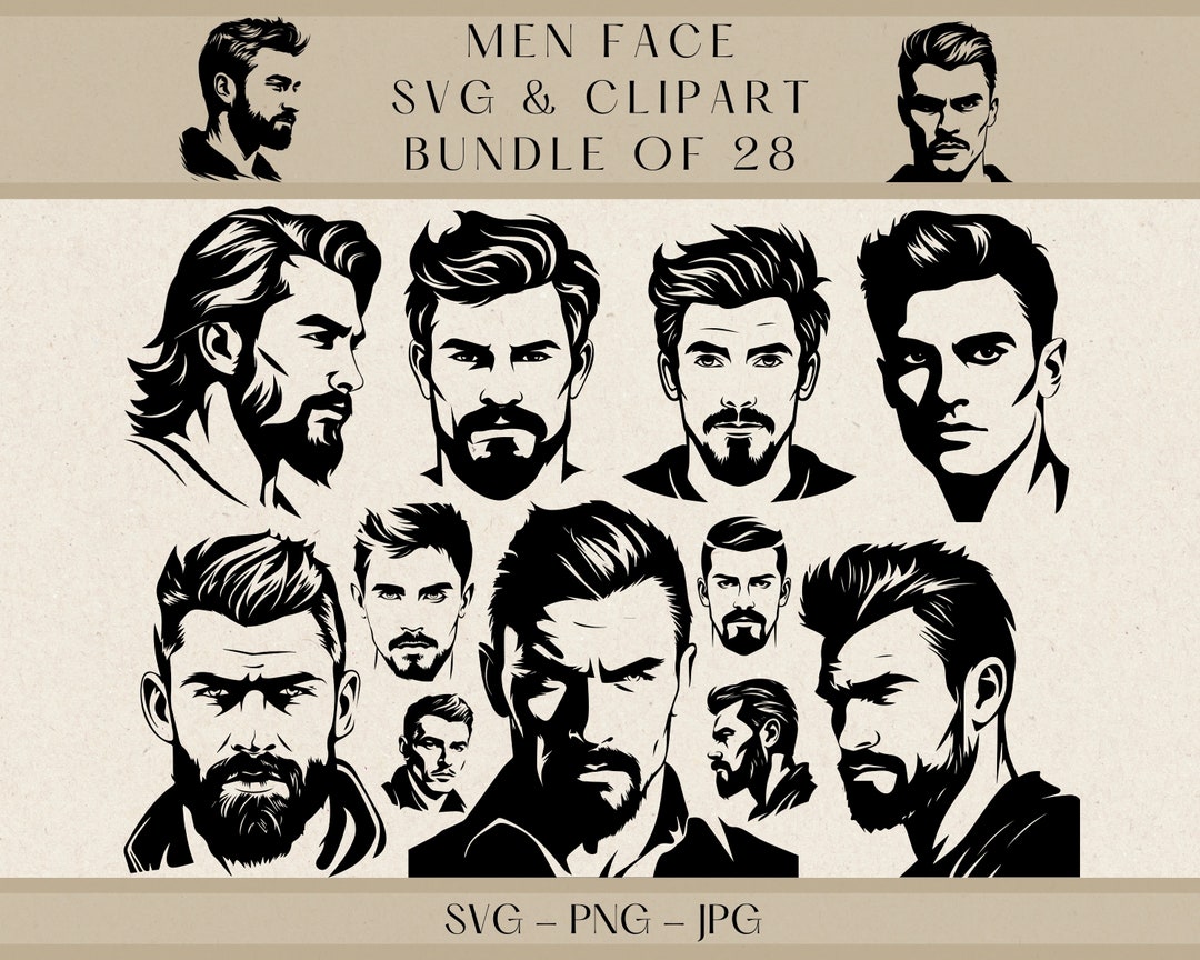 Buy Man Face SVG, Man Face Clipart, Man Face Png, Man Face Vector, Man ...