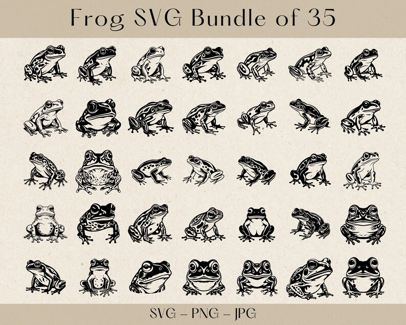 Frog SVG Bundle, Frog SVG, Frog Silhouette, Frog Clipart, Frog Svg Cut ...