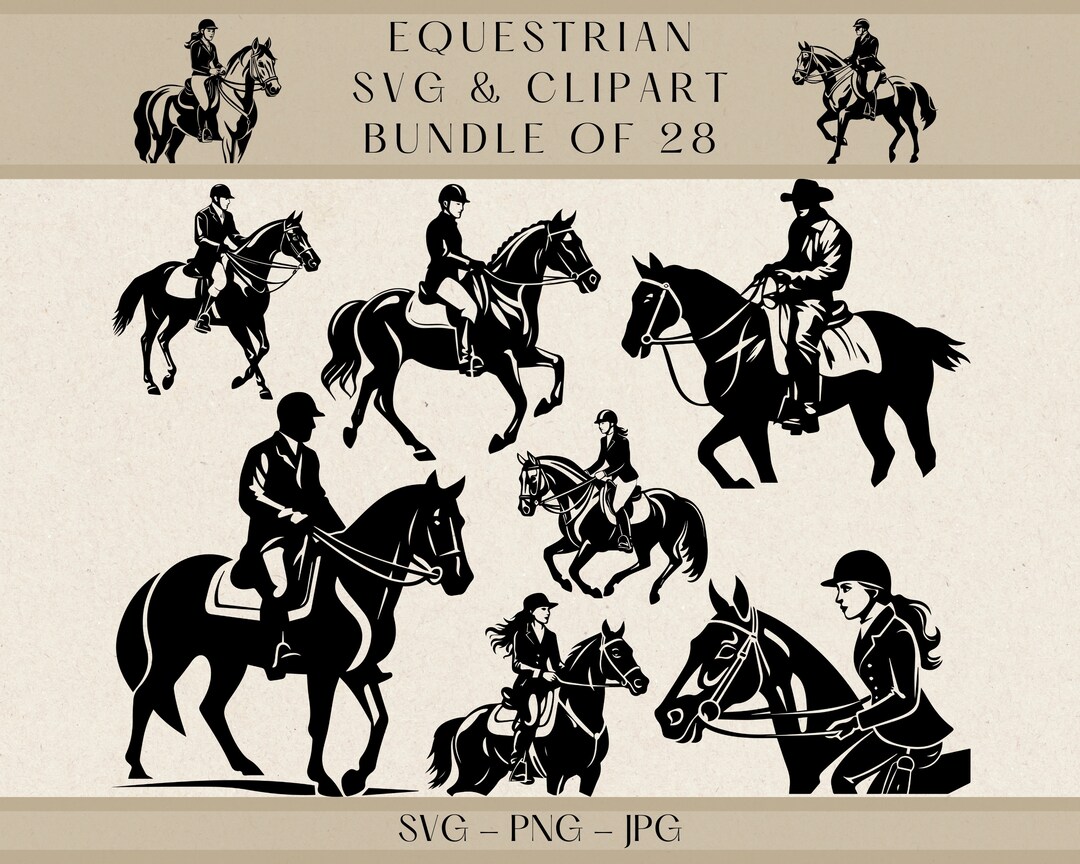 Equestrian Svg, Equestrian Clipart, Horse Rider Svg, Horse Rider ...