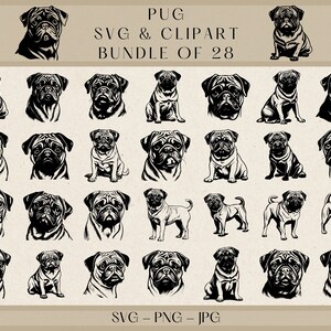 Pug Svg, Pug Png, Pug Clipart, Pug Vector, Pug Silhouette, Pug Svg Cut ...