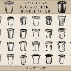 Trash Can Svg, Garbage Bin Svg, Recycle Bin Svg, Rubbish Bin Svg, Trash ...