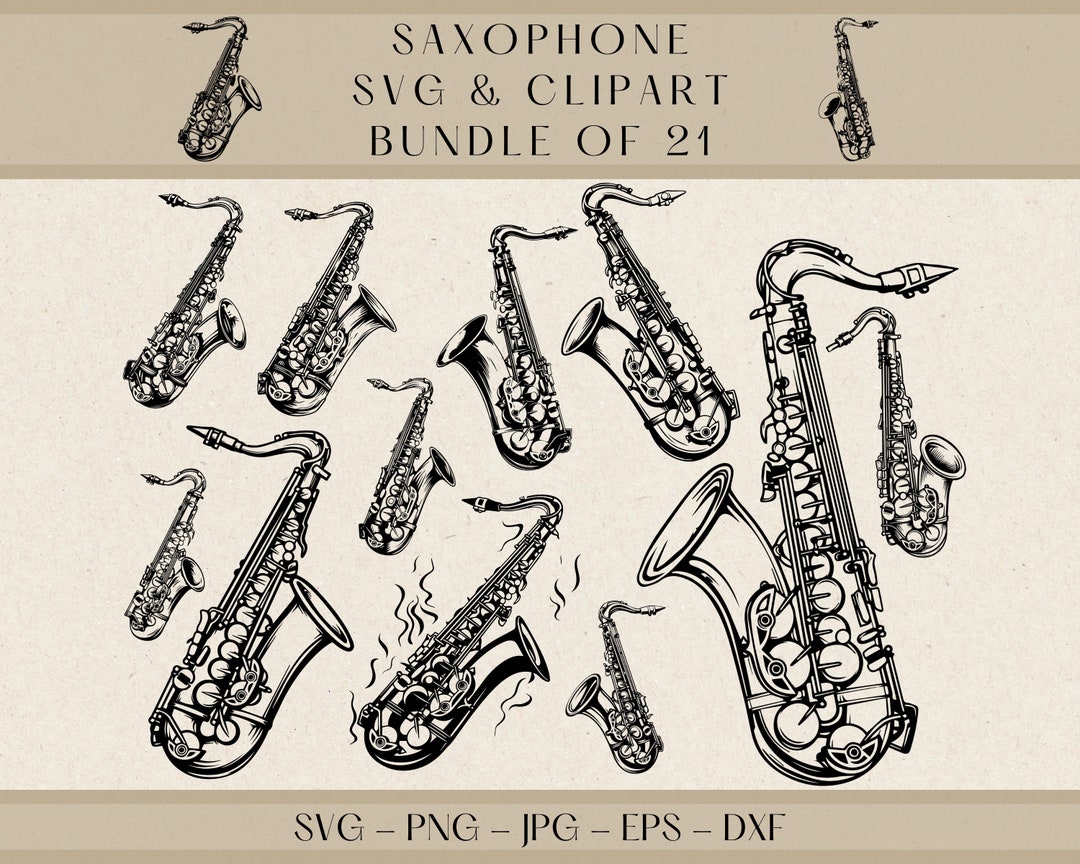Saxophone SVG, Saxophone Clipart, Saxophone Png, Saxophone Vector ...