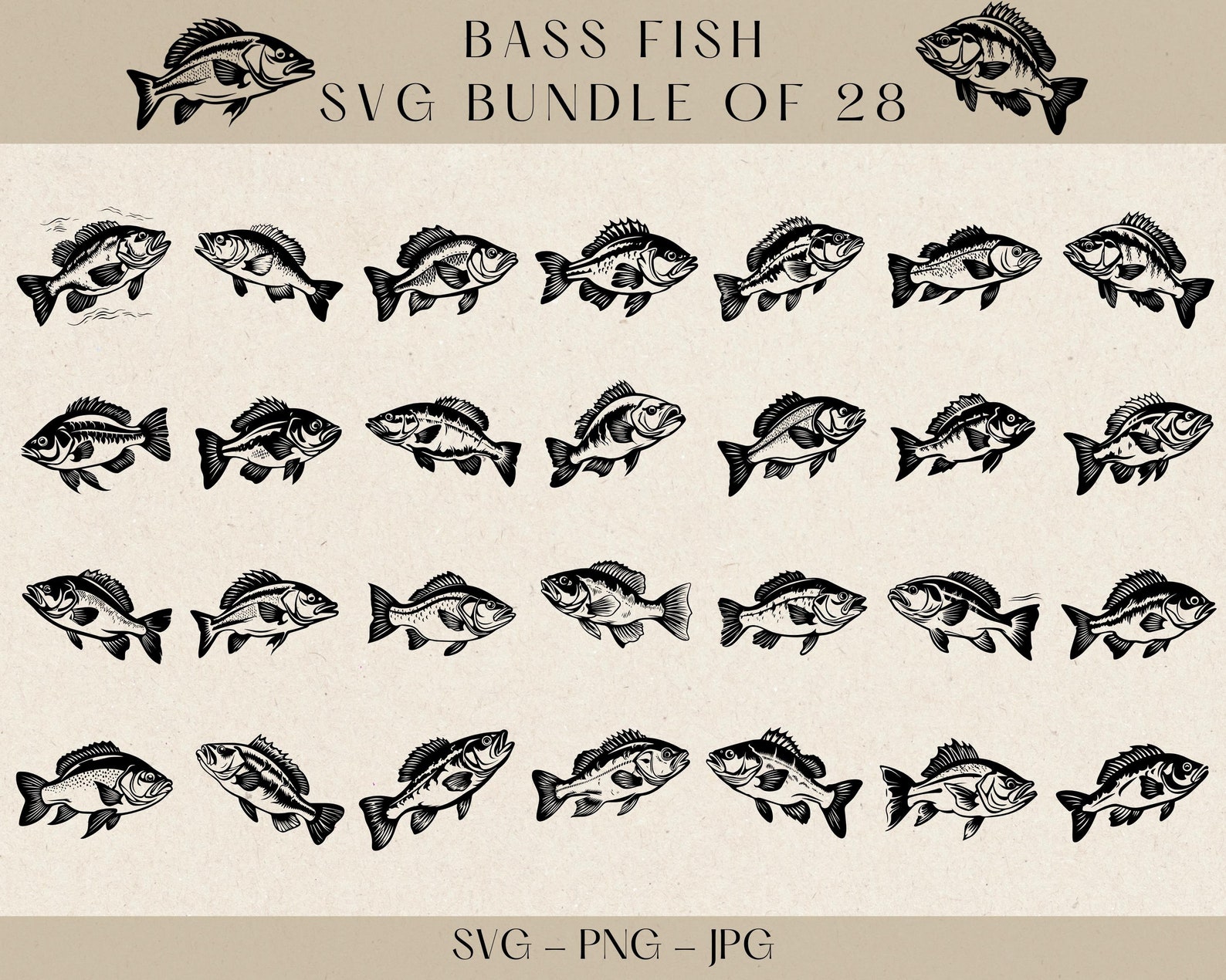 Bass Fish SVG Fish SVG Fish Png Fish Clipart Fish Vector - Etsy