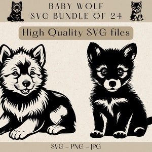 Baby Wolf SVG, Wolf Vector, Wolf Clipart, Cute Wolf SVG, Wolf Svg, Wolf ...