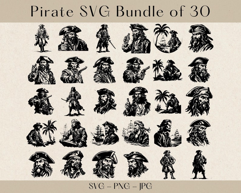 Pirate SVG, Pirate SVG Bundle, Pirate Silhouette, Pirate Svg Files for ...