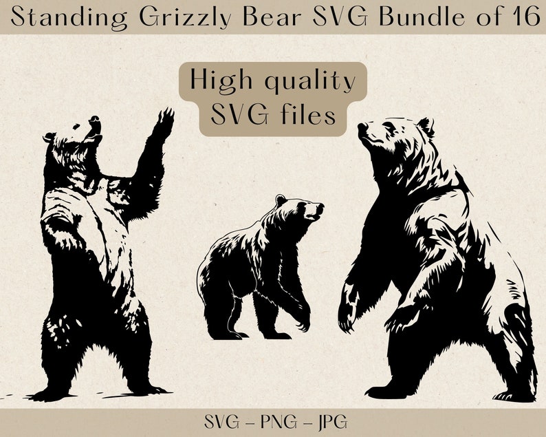 Standing Bear SVG Grizzly Bear SVG Bear SVG Bear Svg - Etsy Australia
