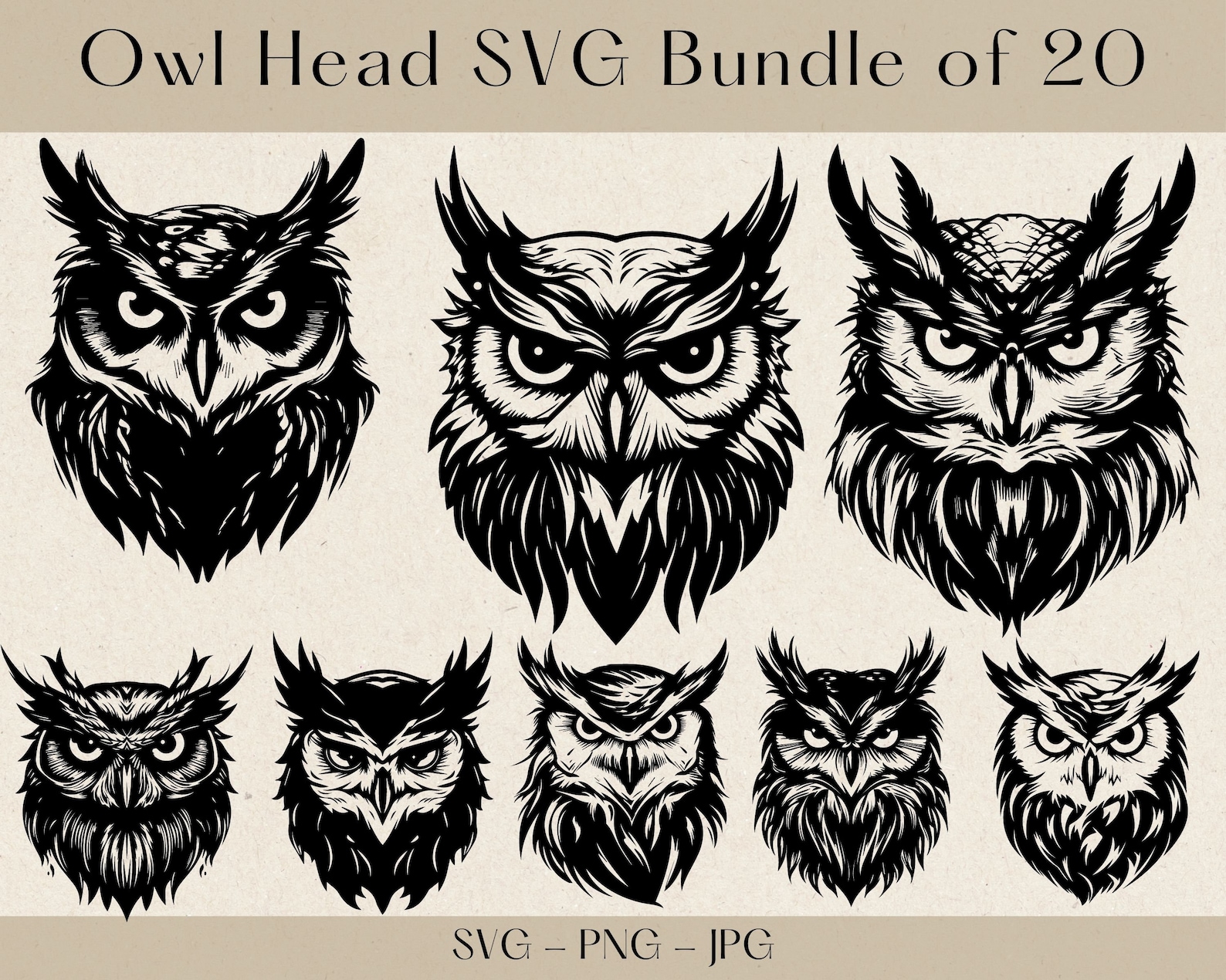 Owl Head SVG Bundle, Owl Head Svg, Owl Face Svg, Owl Svg, Owl Head ...