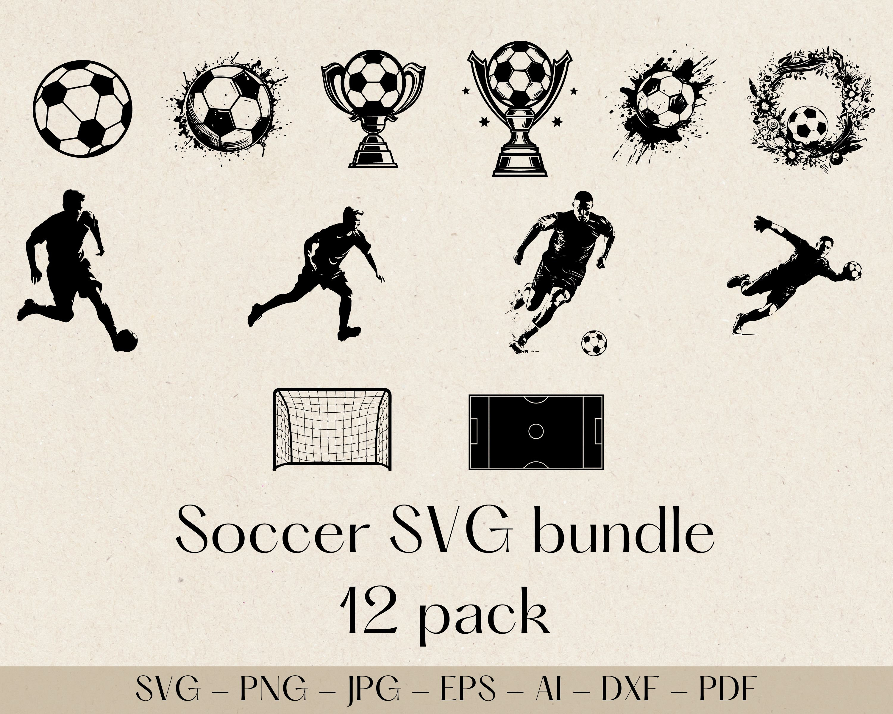 Soccer SVG Bundle, Soccer SVG, Soccer SVG Cut Files for Cricut, Soccer ...