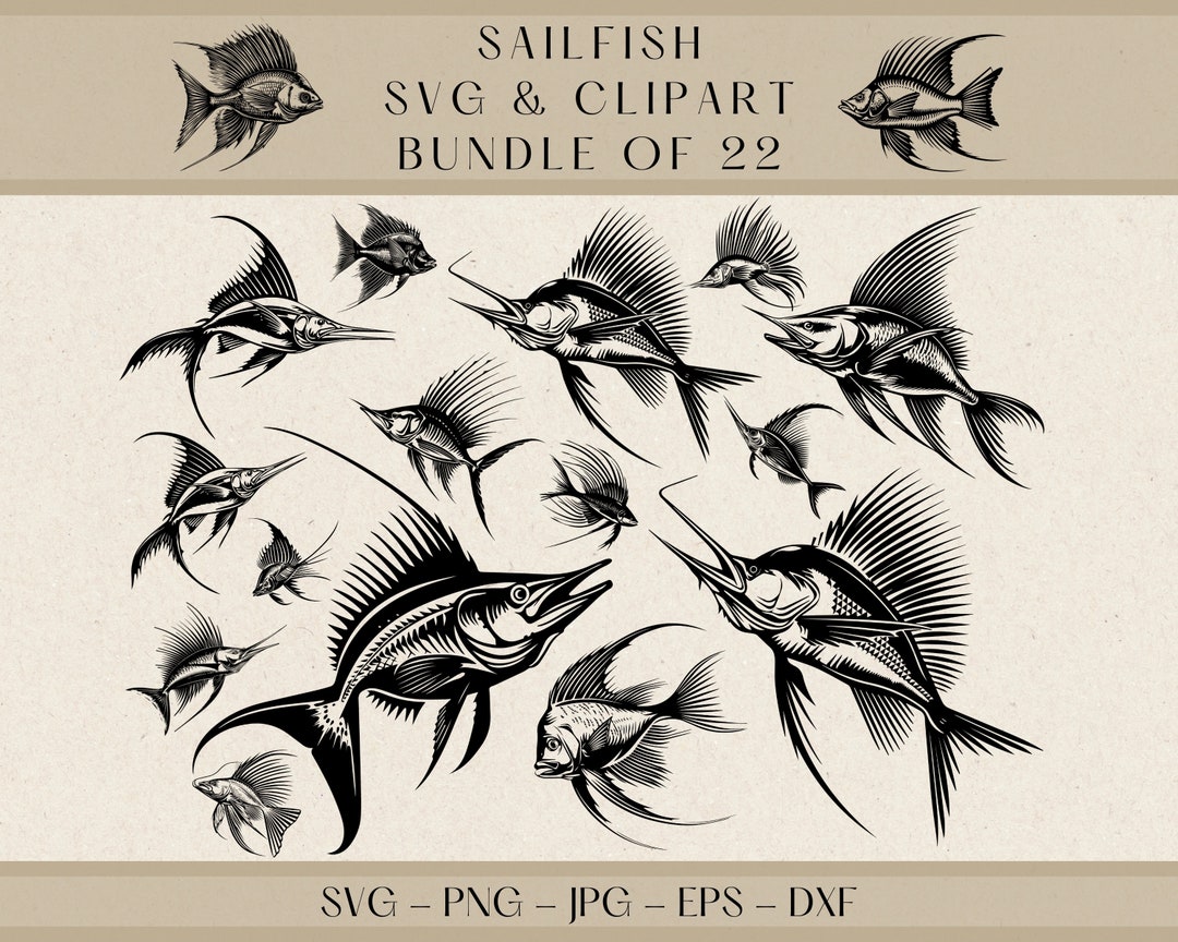 Sailfish SVG, Sailfish Clipart, Sailfish Png, Sailfish Vector, Sailfish ...