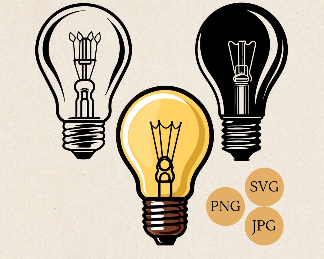 Light Bulb SVG, Bulb SVG, Lightbulb SVG, Light Bulb Clipart, Light Svg ...