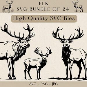 Elk SVG, Elk Vector, Elk Clipart, Elk Png, Deer Vector, Vector Animals ...
