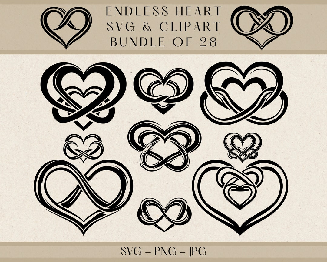 Endless Heart Svg, Heart Svg, Infinity Heart SVG, Open Heart Svg ...
