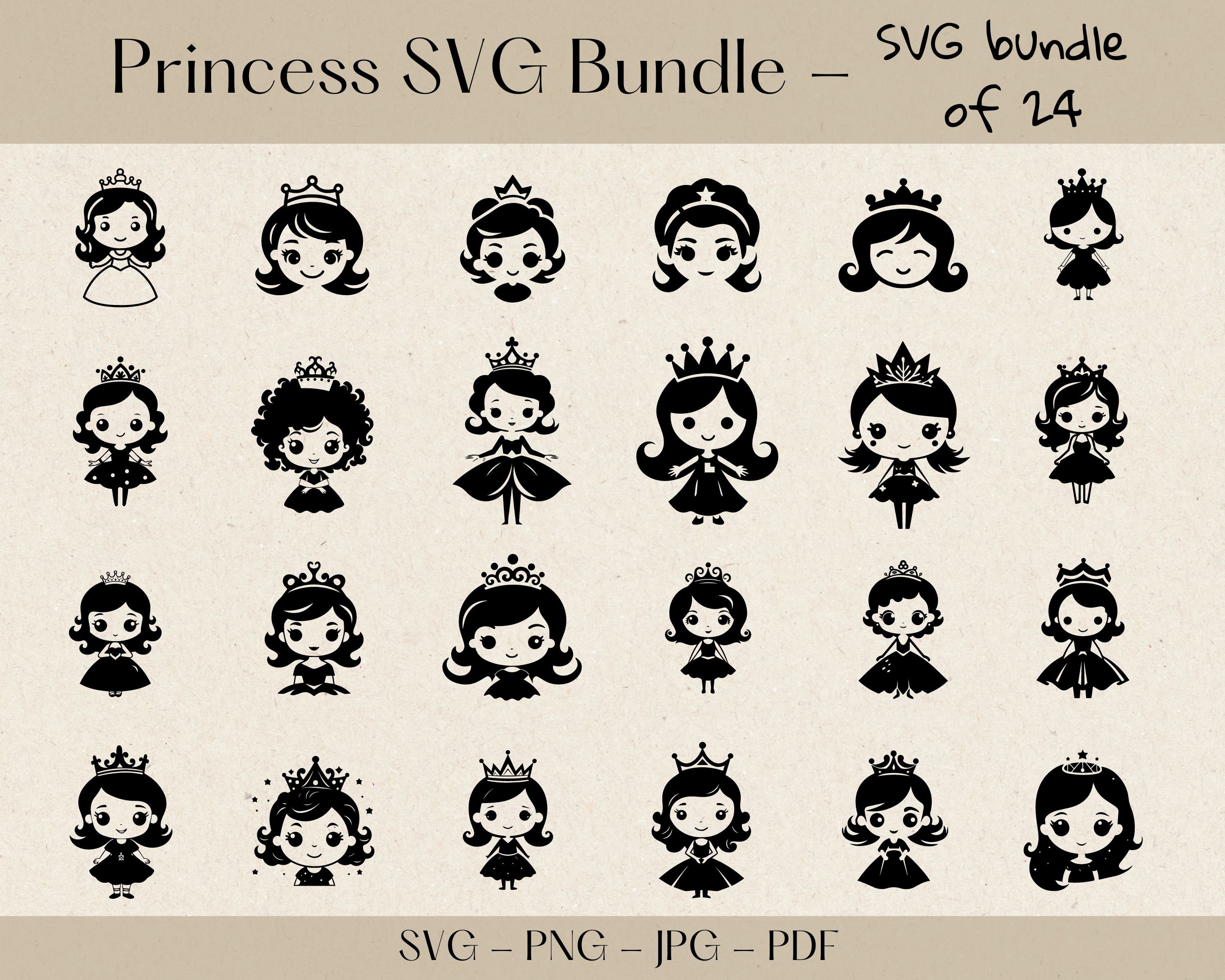 Prinzessin SVG Bundle Prinzessin SVG Prinzessin Clipart - Etsy.de