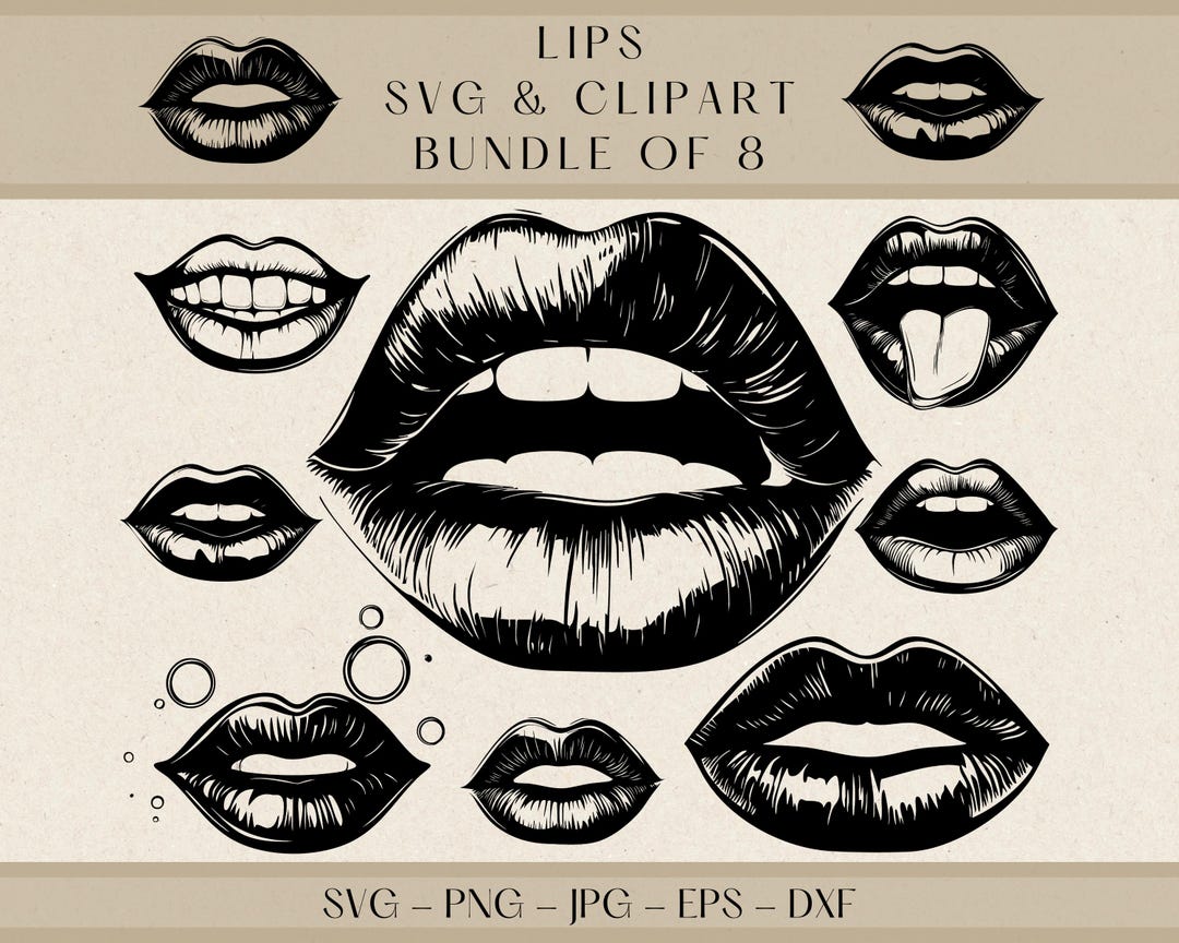 Lips SVG, Lips Clipart, Lips PNG, Lips Vector, Lips Silhouette, Kiss ...