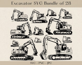 Excavator SVG, Construction Machinery Svg, Digger Vehicle Clipart ...