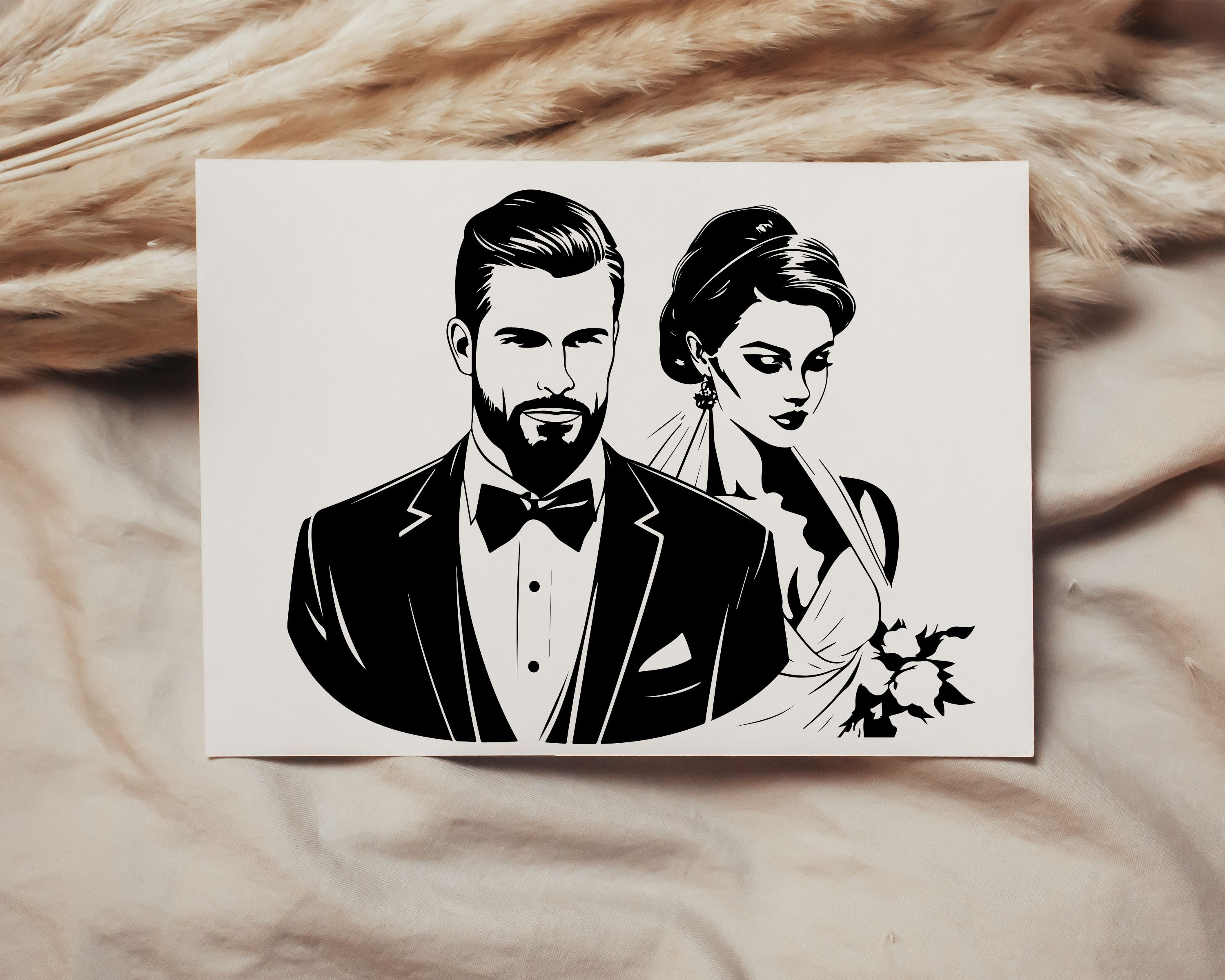 Novia y novio SVG Novia svg Novio svg Pareja de boda svg - Etsy México