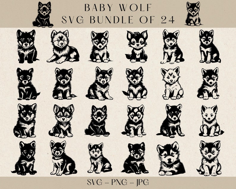 Baby Wolf SVG, Wolf Vector, Wolf Clipart, Cute Wolf SVG, Wolf Svg, Wolf ...