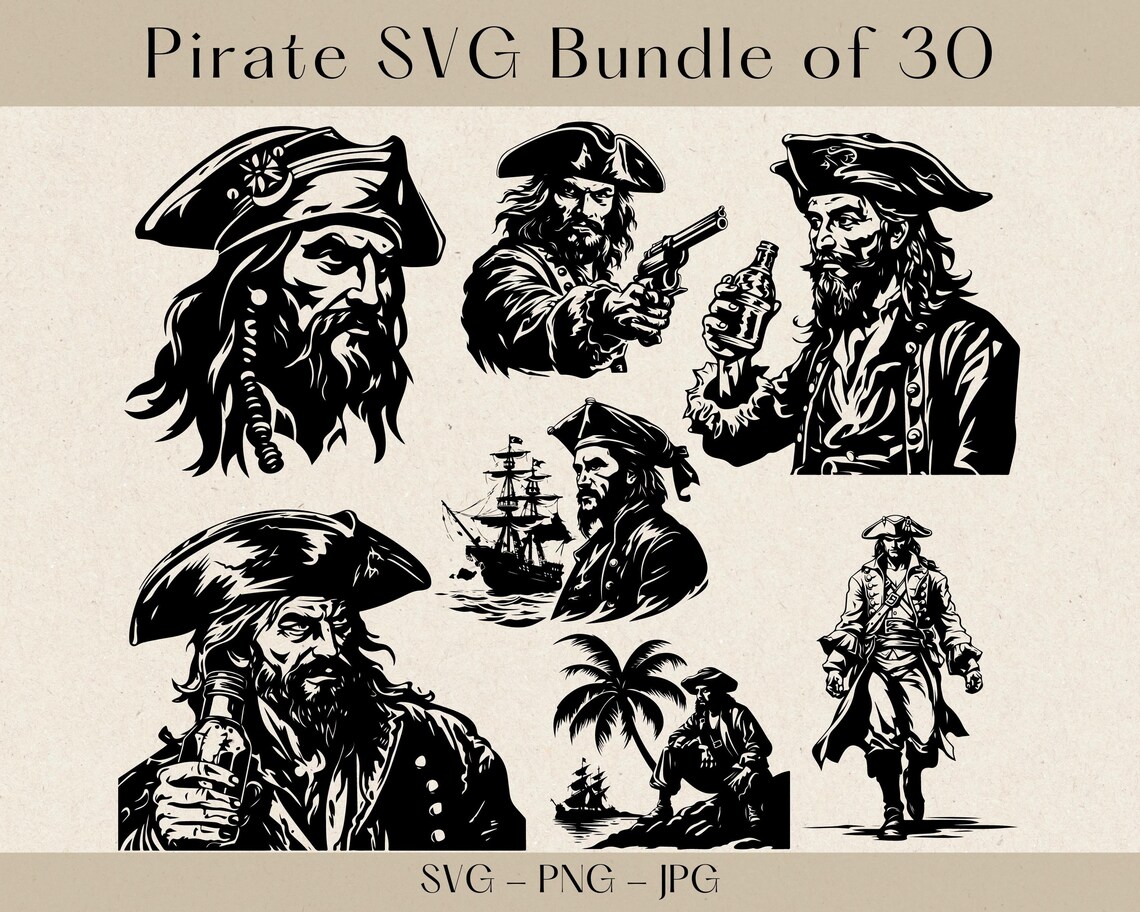 Pirate SVG Pirate SVG Bundle Pirate Silhouette Pirate Svg - Etsy