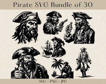 Pirate SVG Pack, Pirate PNG Bundle, Pirate Clipart, Pirate SVG Cut ...