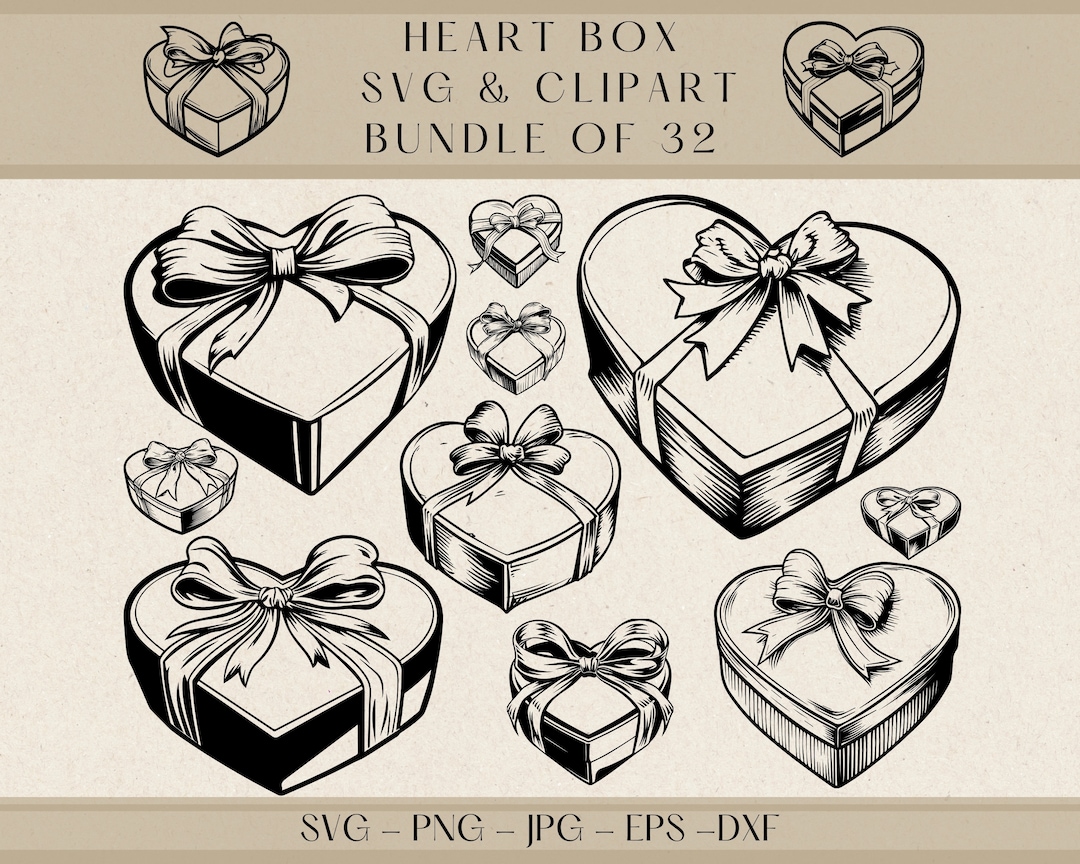 Heart Box Svg, Heart Shaped Box Svg, Box Svg, Chocolate Svg, Chocolate ...