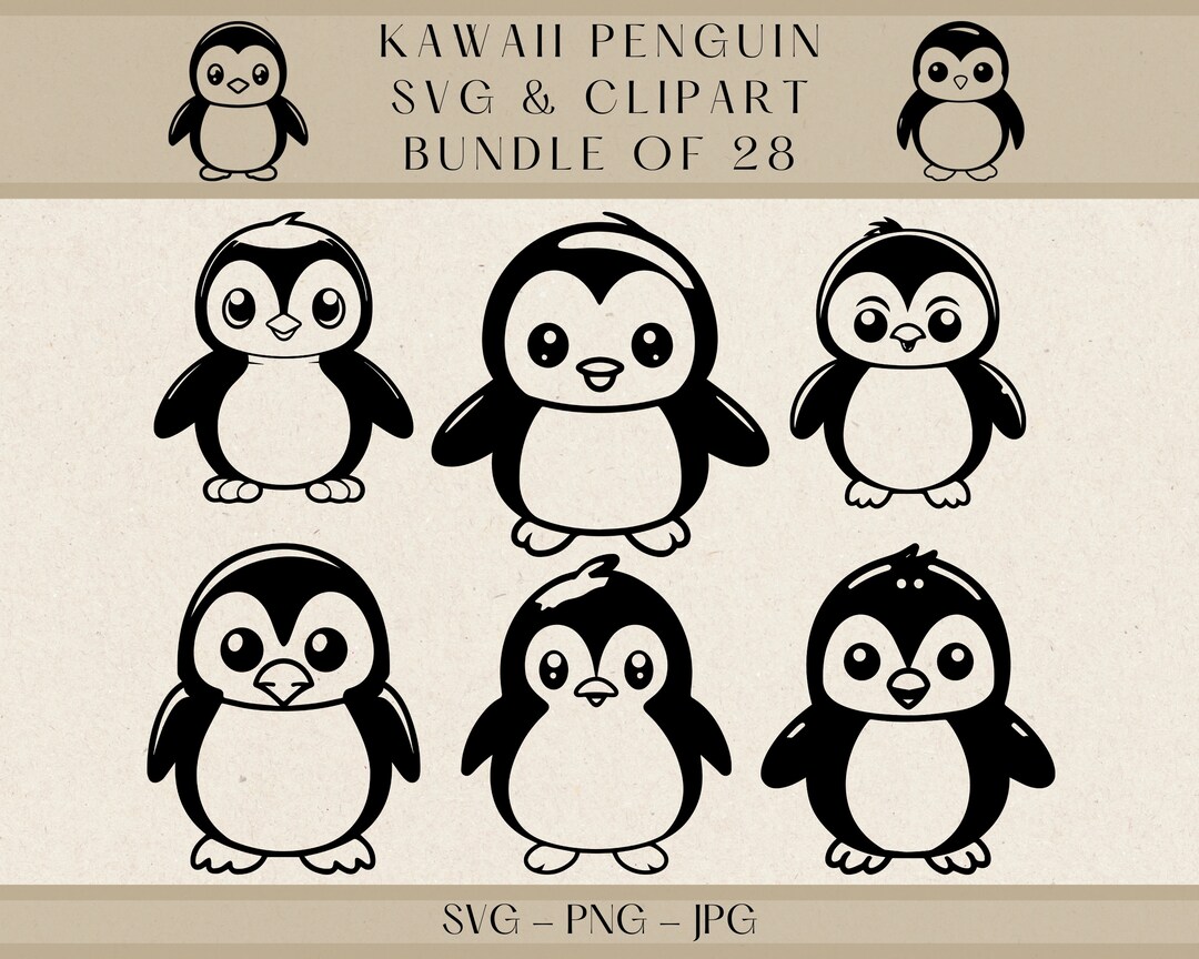 Kawaii Penguin Svg, Cute Penguin Svg, Baby Penguin Svg, Penguin Svg ...