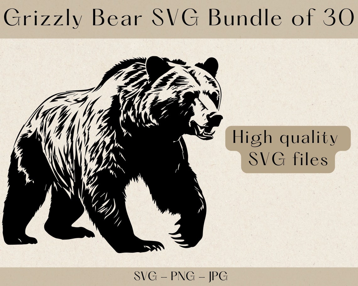 Grizzly Bear SVG Bundle Grizzly Bear SVG Grizzly Bear Vector - Etsy Canada