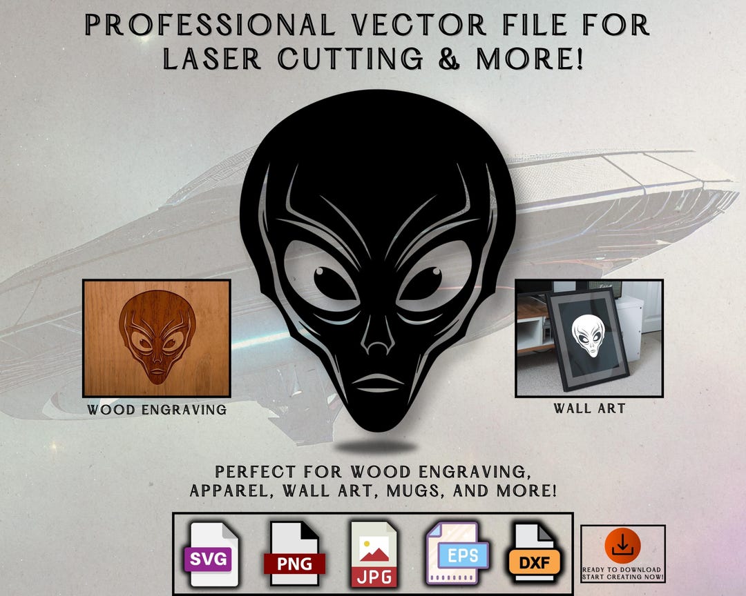 Alien Head Silhouette SVG | Extraterrestrial Vector Art | Sci-fi ...