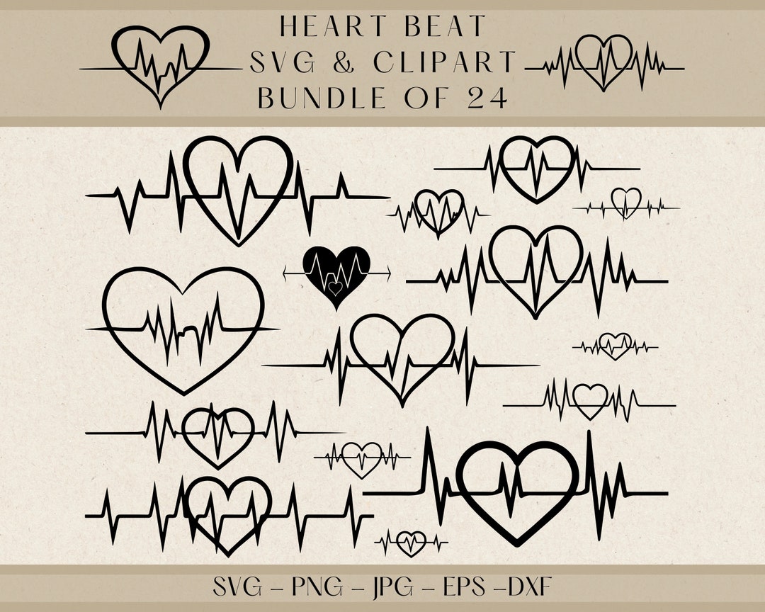 Heartbeat Line Svg, ECG EKG Cut Files, Heartbeat Svg, Healthcare Svg ...